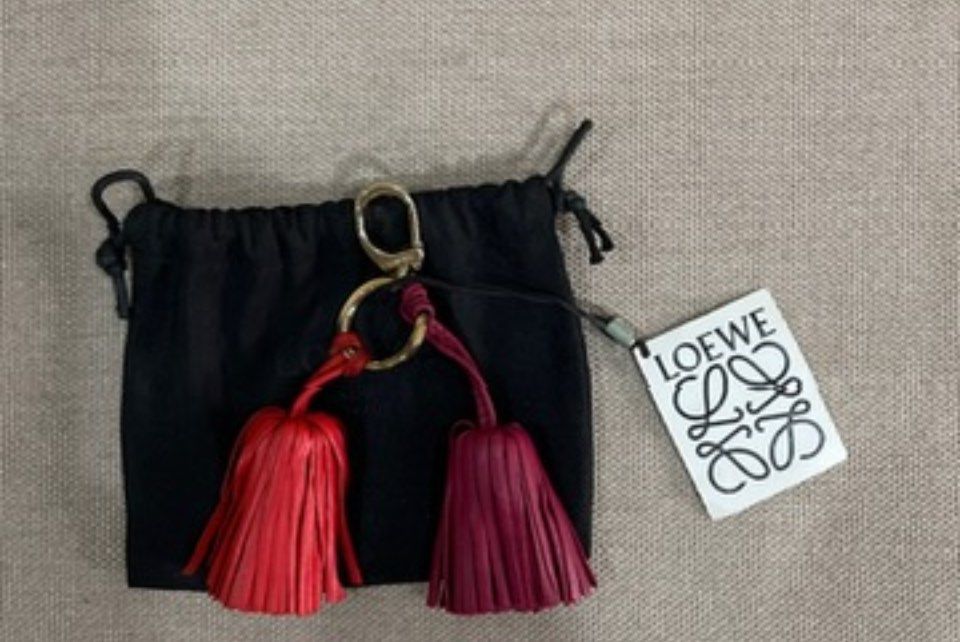 Loewe leather key ring charm, Women's Fashion, Watches & Accessories ...