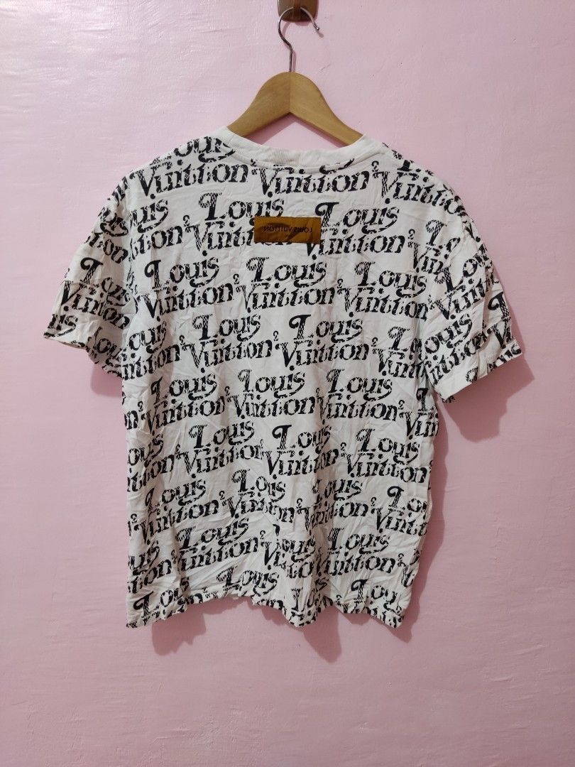 Louis Vuitton AOP Script Goodtext Shirt, Women's Fashion, Tops, Shirts ...