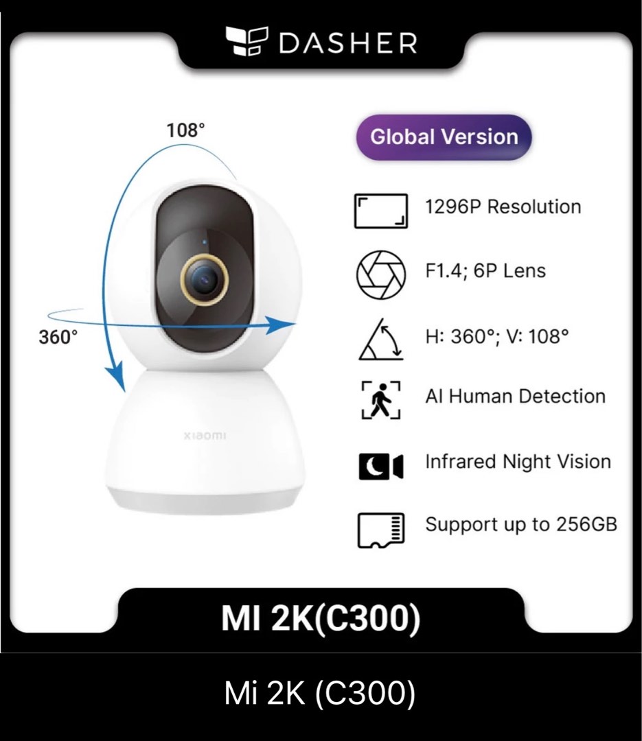 Mi 360 Home Security Camera 2K, Furniture & Home Living, Security ...