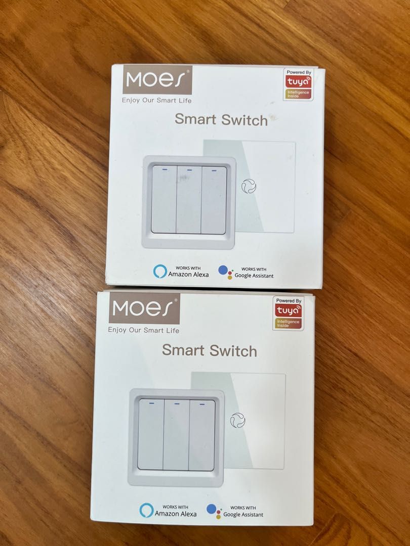 MOES WiFi Smart Push Button Switch 2-Way RF433 Wall Panel Transmitter Kit Smart life Tuya App ...