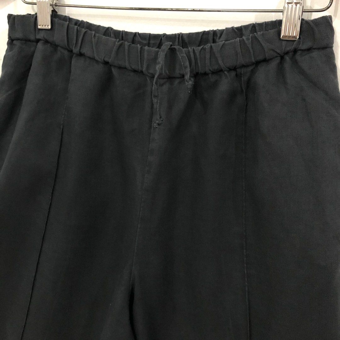 Muji 100% Linen Summer Artisans Charcoal Gray Wide Leg Pants, Women's Fashion, Bottoms, Other ...