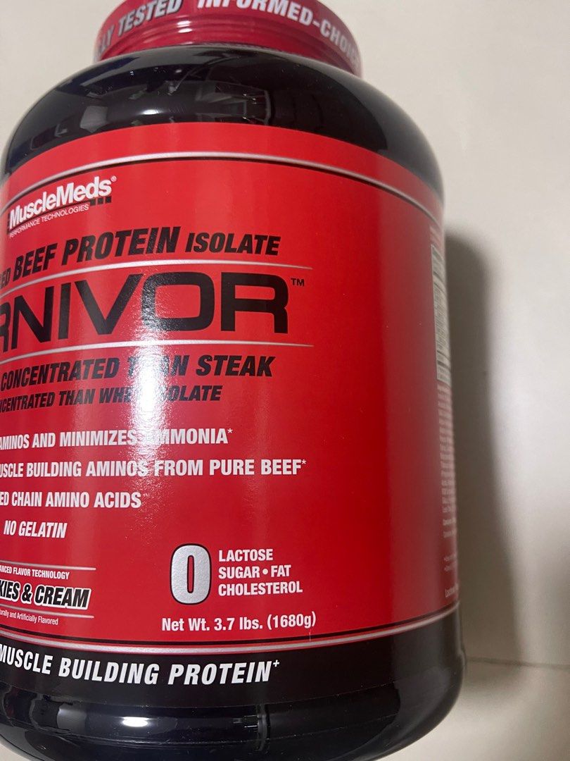 MuscleMeds Carnivor Beef Protein Isolate Powder, Cookies & Cream, 56 ...