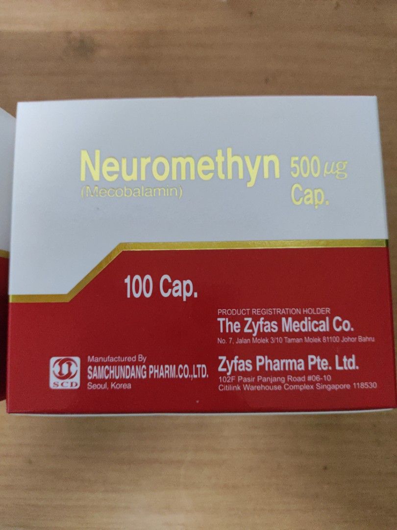 Neuromethyn Mecobalamin 500ug 100 capsules, Health & Nutrition, Health ...