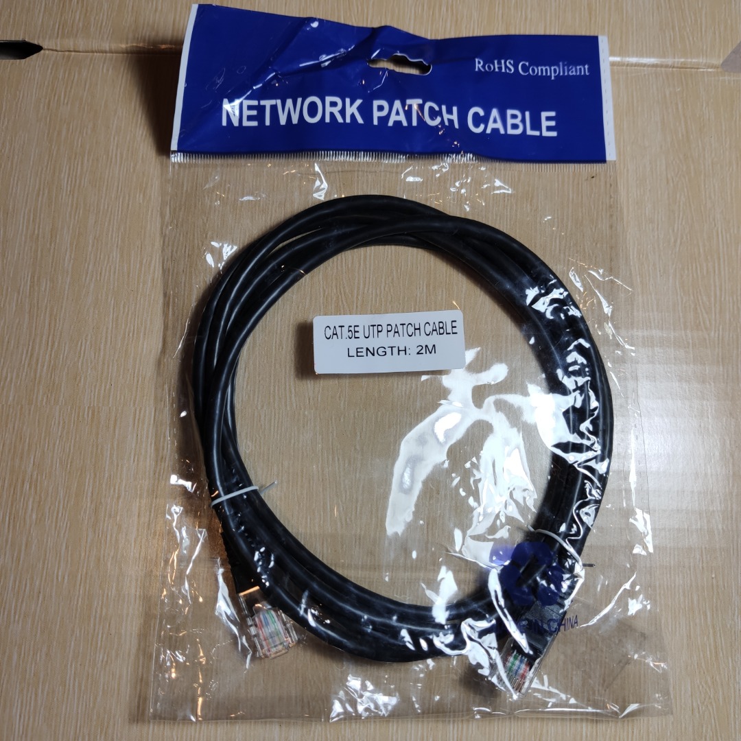 New, CAT5e UPT Black 2m Ethernet Patch Cable, Computers & Tech, Parts ...