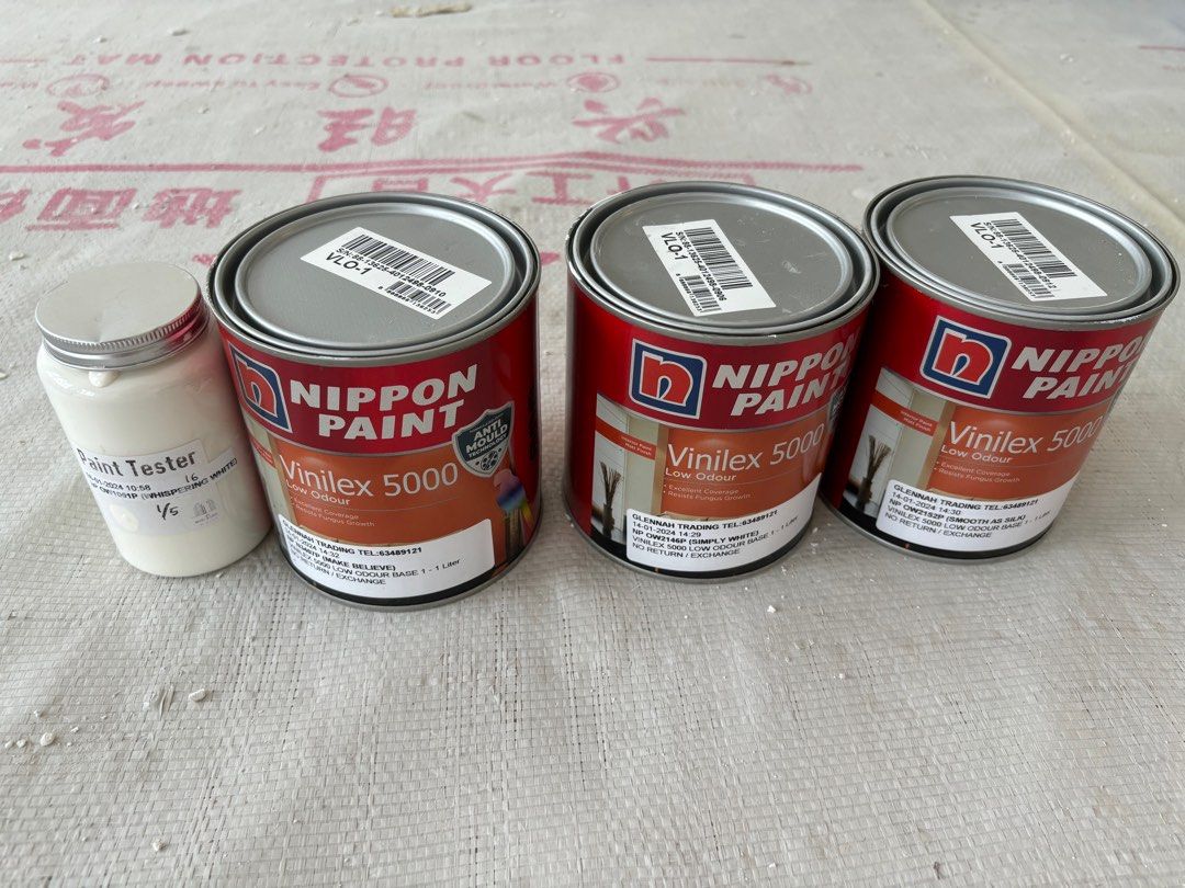 Nippon Paint vinilex 5000 sample 1 litre paint, Furniture & Home Living ...