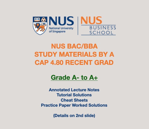 NUS BAC/BBA Notes - ACC2706/ACC2707/ACC2708/ACC2709/ACC3701/ACC3702 ...