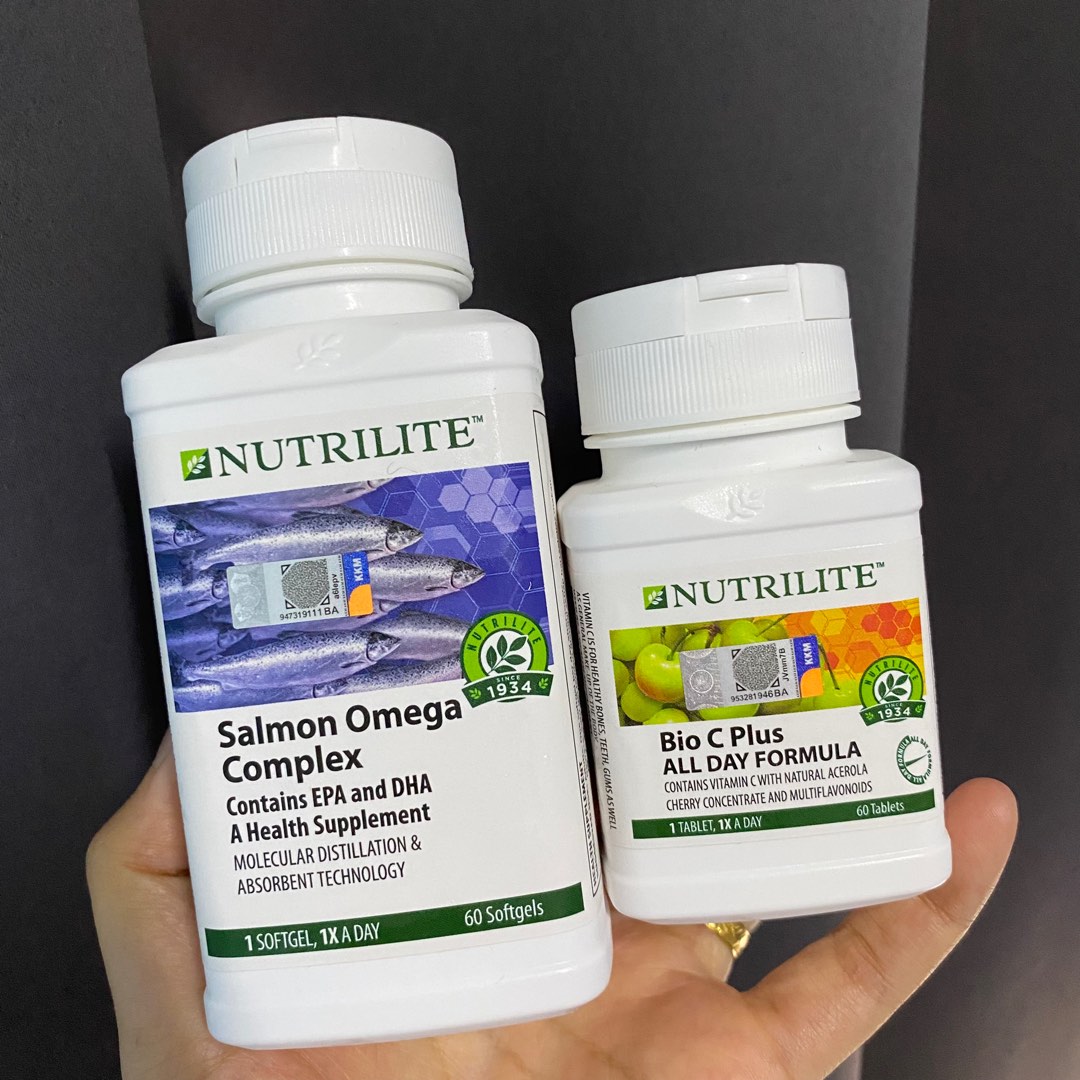 NUTRILITE AMWAY BIO C PLUS & SALMON OMEGA, Health & Nutrition, Health ...