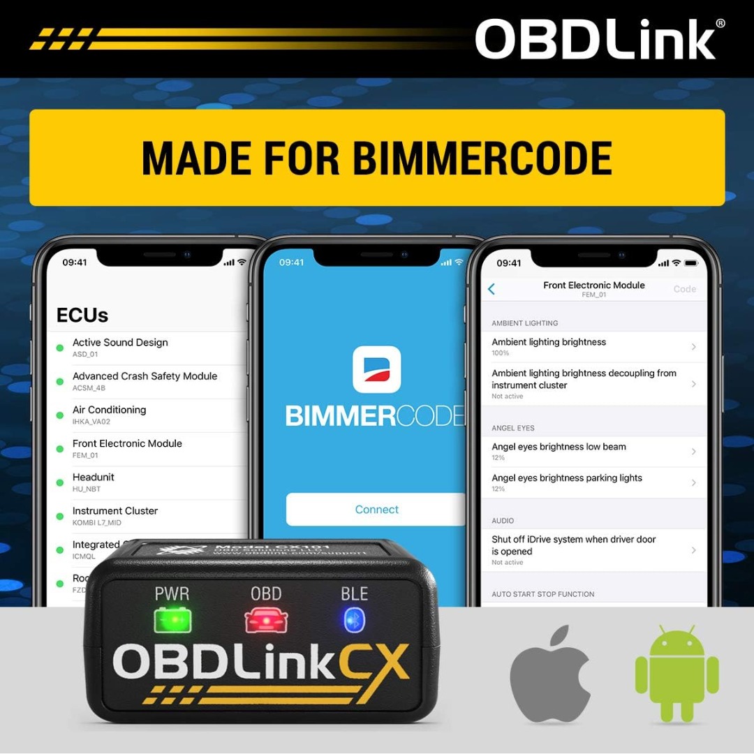 OBDLink CX Bimmercode Bluetooth 5.1 BLE OBD2 Adapter for BMW/Mini ...
