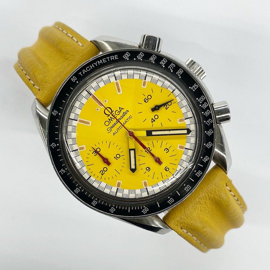 Omega Speedmaster Schumecher Yellow, Barang Mewah, Jam Tangan di Carousell