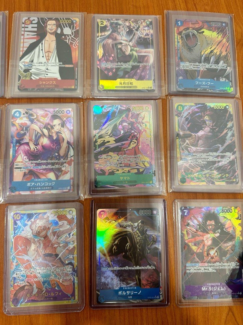 OP-01, OP-05, OP-06 One Piece Cards Uta Yamato boa, hiyori, Luffy ...