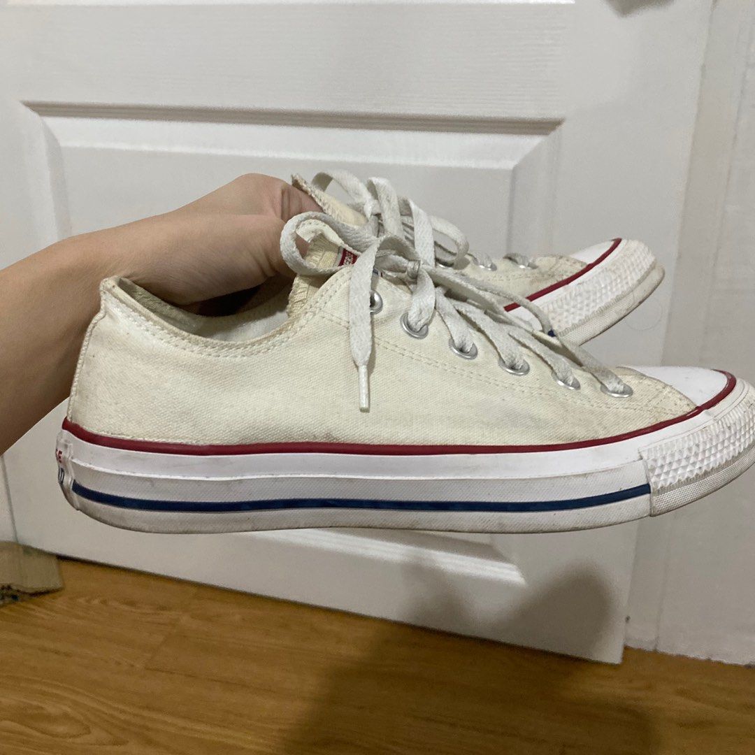 Original Converse white low cut sneakers shoes, Women's Fashion ...