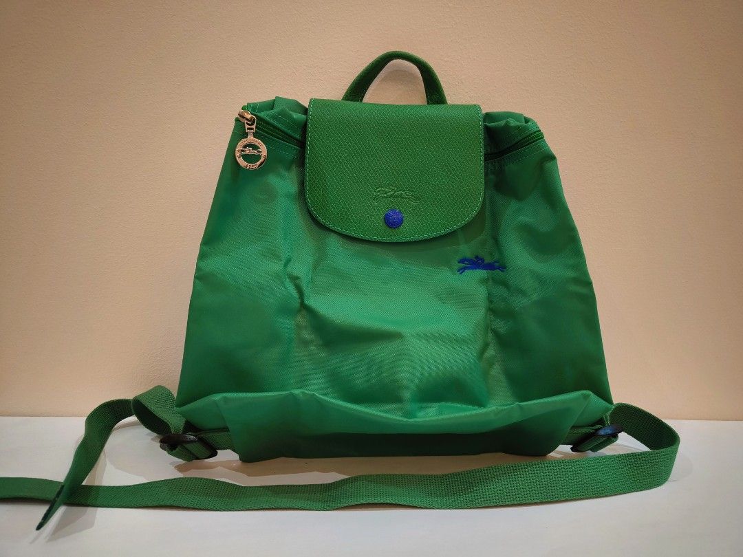 Original Longchamp Le Pliage Club Foldable Backpack Green Womens