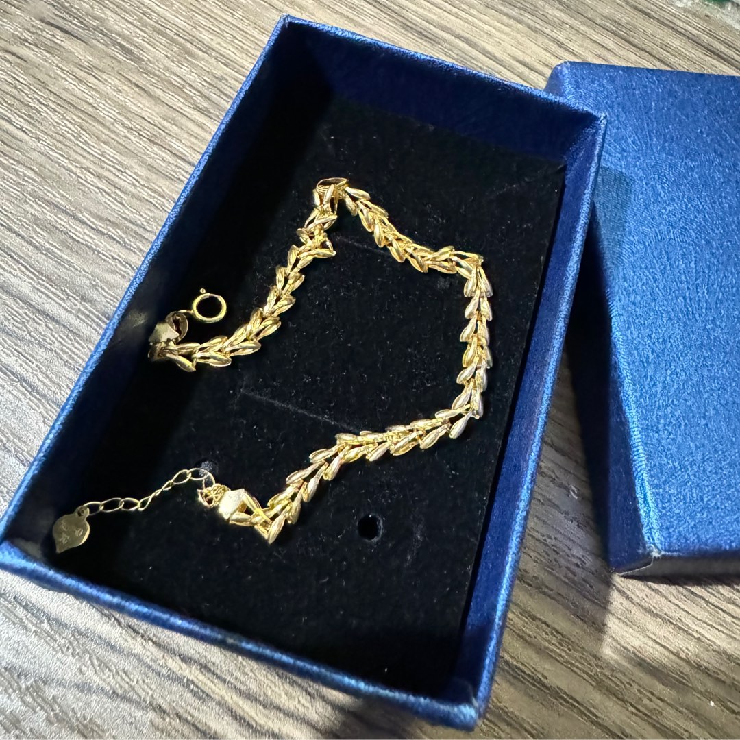 Palay Bracelet 18k Real Gold Saudi Gold (Au750), Women's Fashion ...