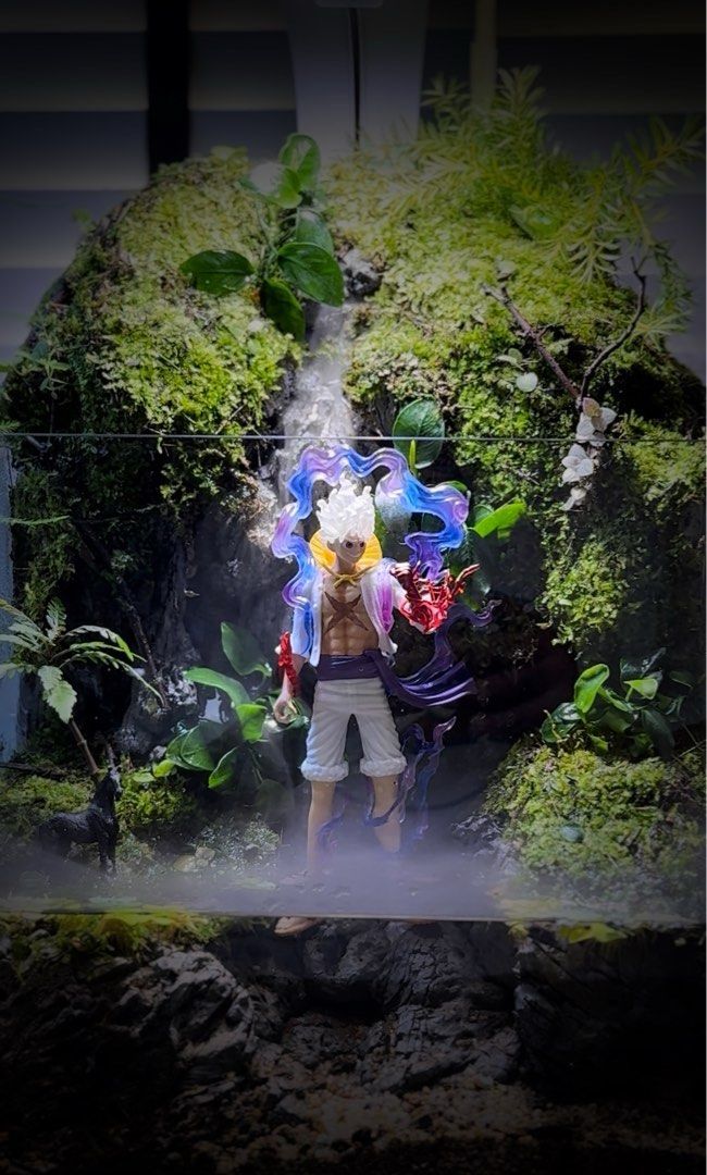 (Make to Order): Real Flowing waterfall Paludarium with Son Goku Anime ...