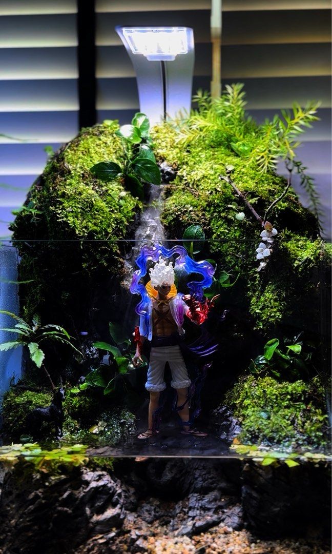 (Make to Order): Real Flowing waterfall Paludarium with Son Goku Anime ...