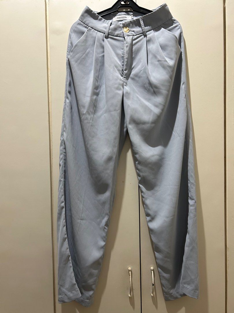 Powder blue trousers, Women's Fashion, Bottoms, Other Bottoms on Carousell