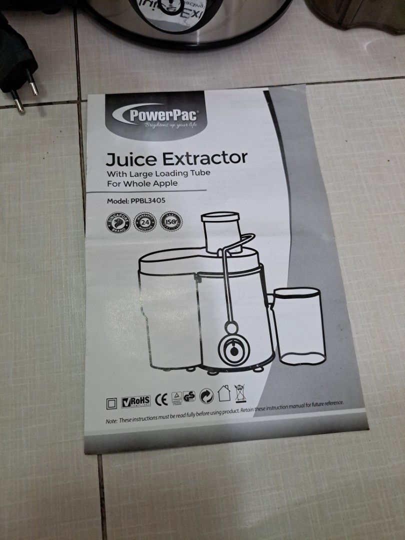 Power Pac Juice extractor, TV & Home Appliances, Kitchen Appliances ...