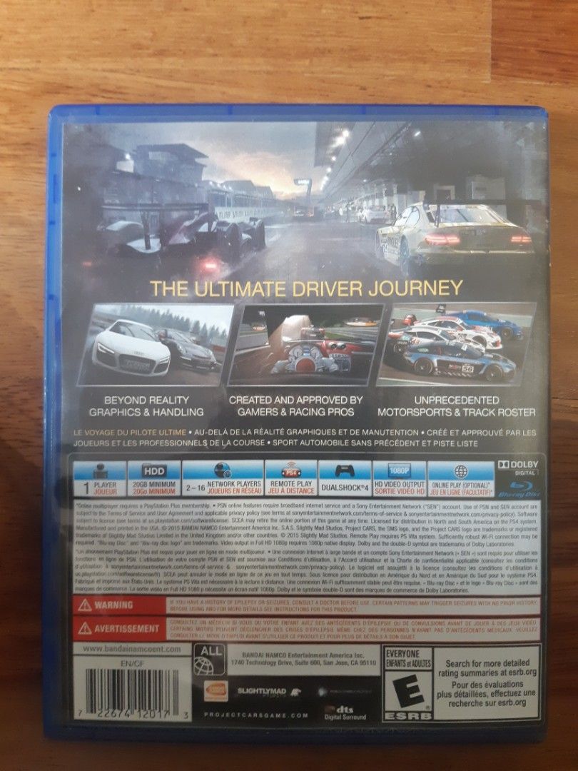 Project Cars PS4, Video Gaming, Video Games, PlayStation on Carousell