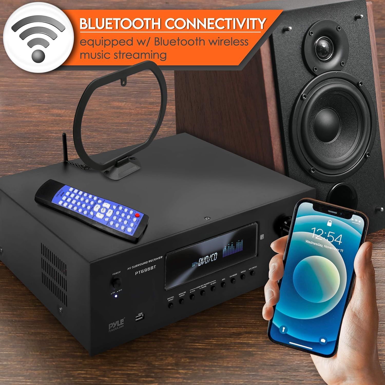 Pyle 1000W Bluetooth Home Theater Receiver - 5.2 Channel Surround Sound ...