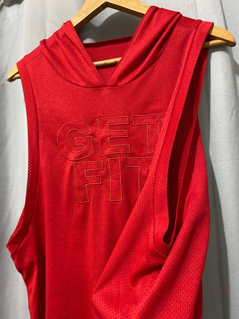 RED SINGLET WITH HOOD, Women's Fashion, Activewear on Carousell