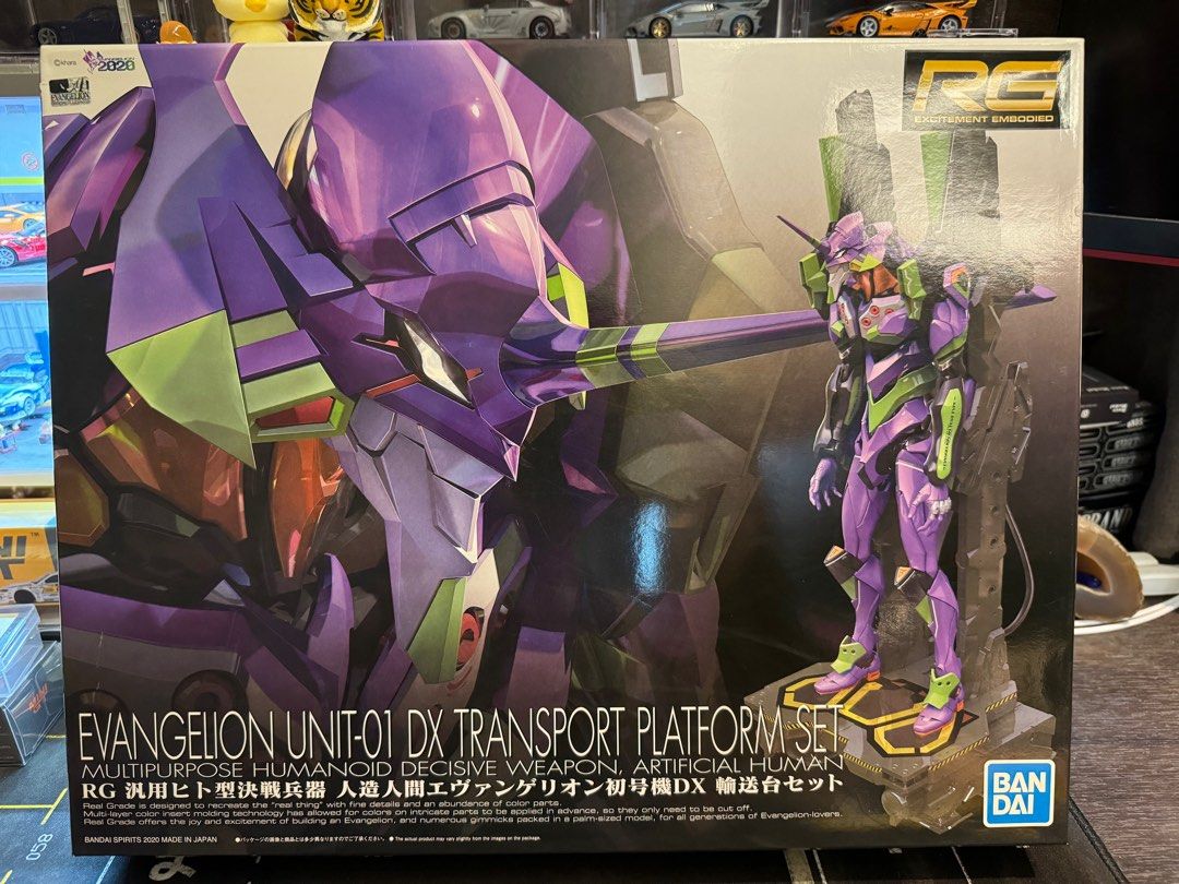 全新！Bandal RG新世紀福音戰士 初號機 DX版 連輸送台, 興趣及遊戲, 玩具 & 遊戲類 - Carousell