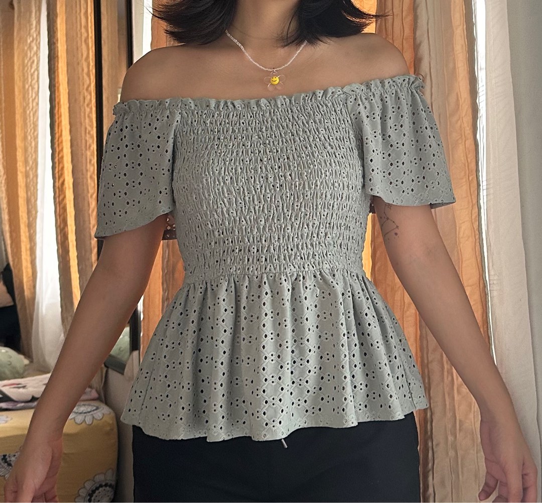 Sage green islet, Women's Fashion, Tops, Blouses on Carousell
