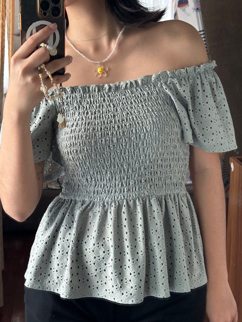 Sage green islet, Women's Fashion, Tops, Blouses on Carousell