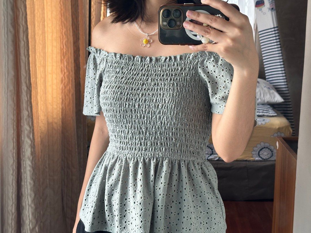 Sage green islet, Women's Fashion, Tops, Blouses on Carousell
