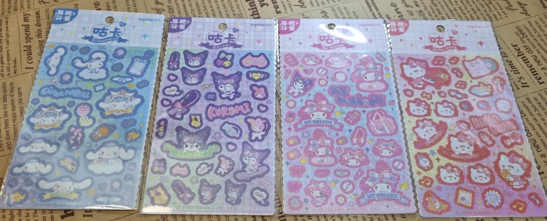 Sanrio Sticker Sheet (4 Designs), Hobbies & Toys, Stationery & Craft ...