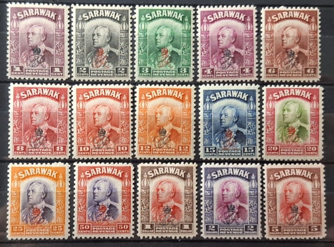 SARAWAK 1947 SIR CHARLES VYNER BROOKE WITH CROWN COLONY OVERPRINT ...