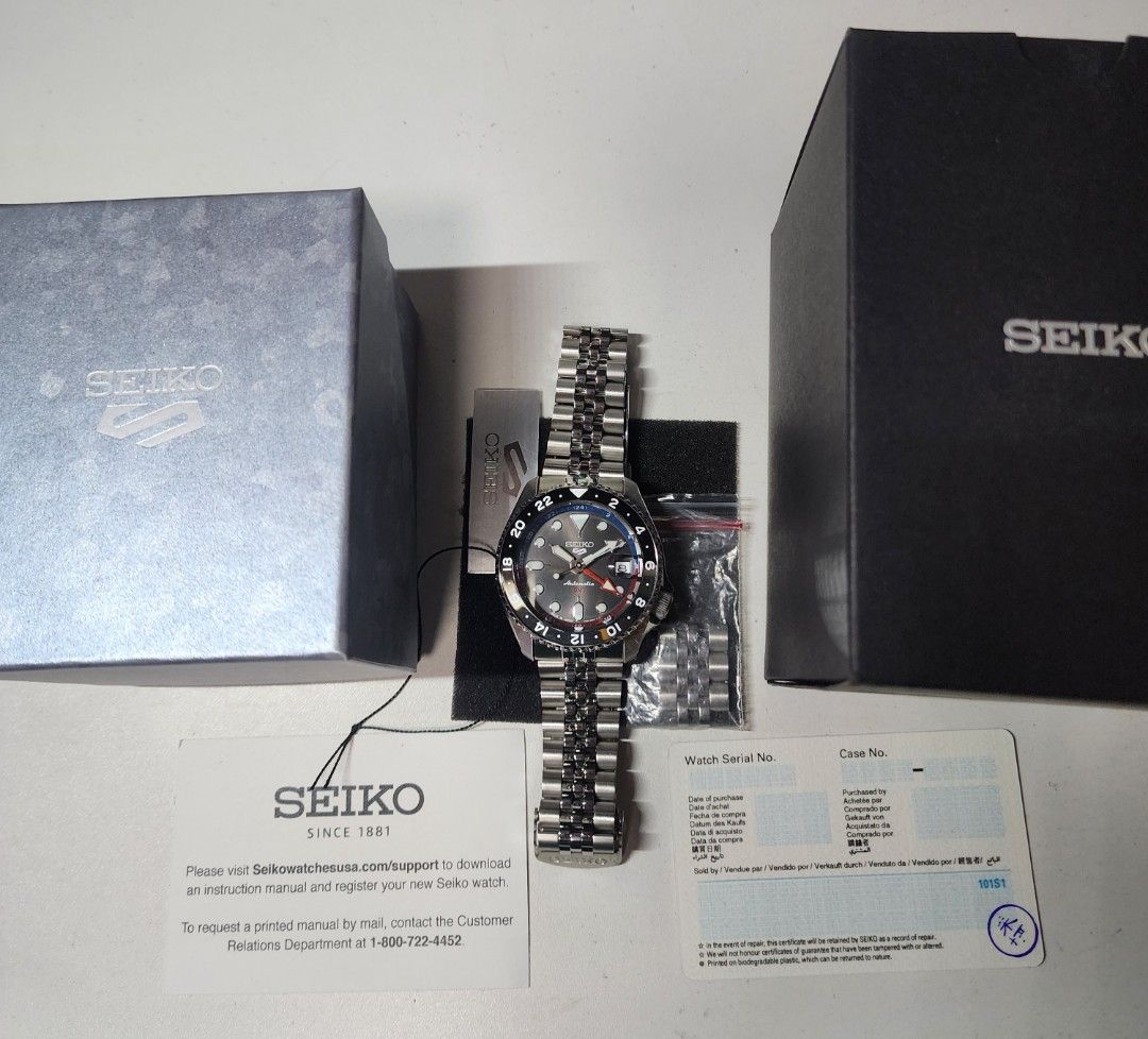 Seiko 5 Sports SKX GMT Charcoal gray dial with red and blue accents U.S ...