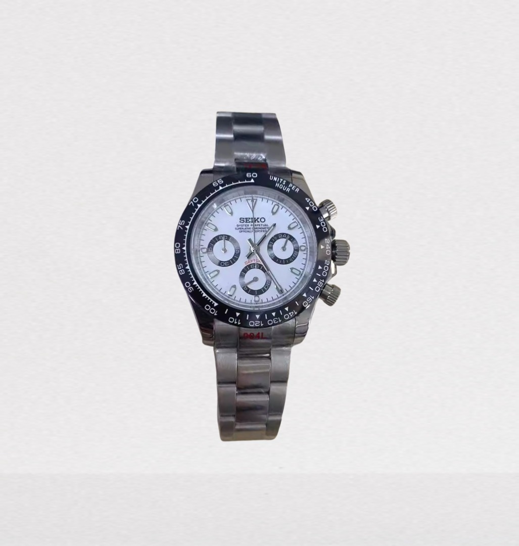 SEIKO MOD (ROLEX DAYTONA PANDA) RUBBER STRAP AVAILABLE, Men's Fashion ...