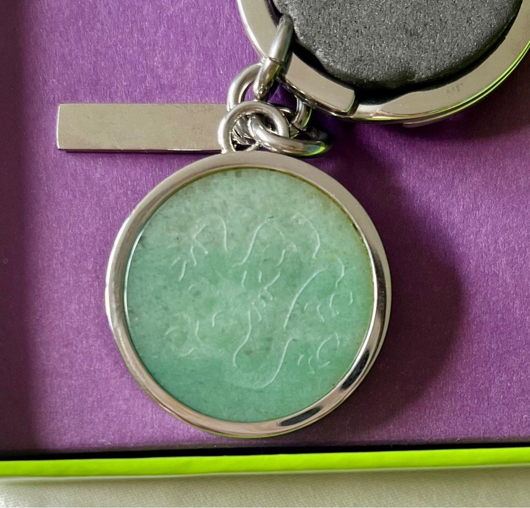 Shanghai Tang Jade Keychain with dragon engraving, Hobbies & Toys ...