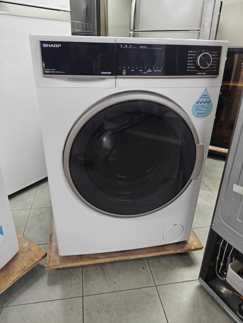 SHARP Washer 10kg ES-HFH014AW3, TV & Home Appliances, Washing Machines ...