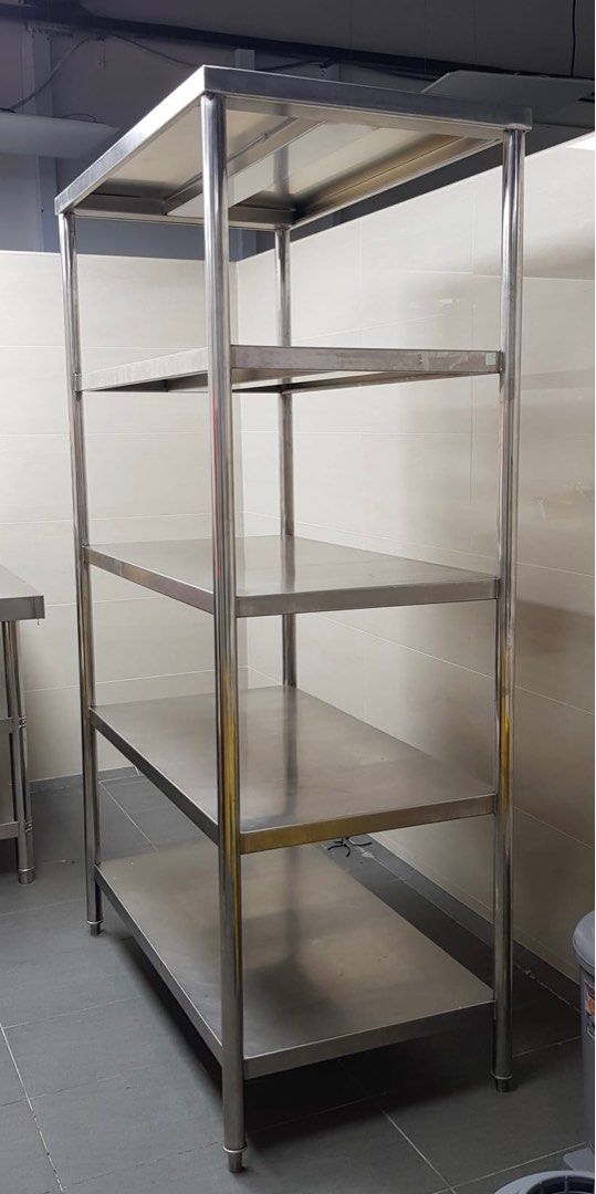 Stainless steel 5-tier shelf / storage rack, Furniture & Home Living ...