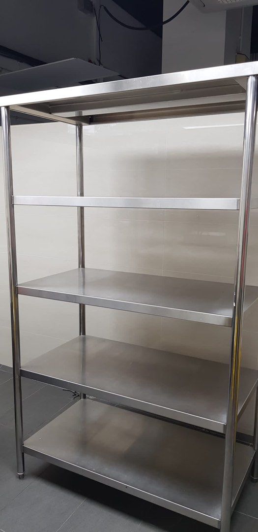 Stainless steel 5-tier shelf / storage rack, Furniture & Home Living ...