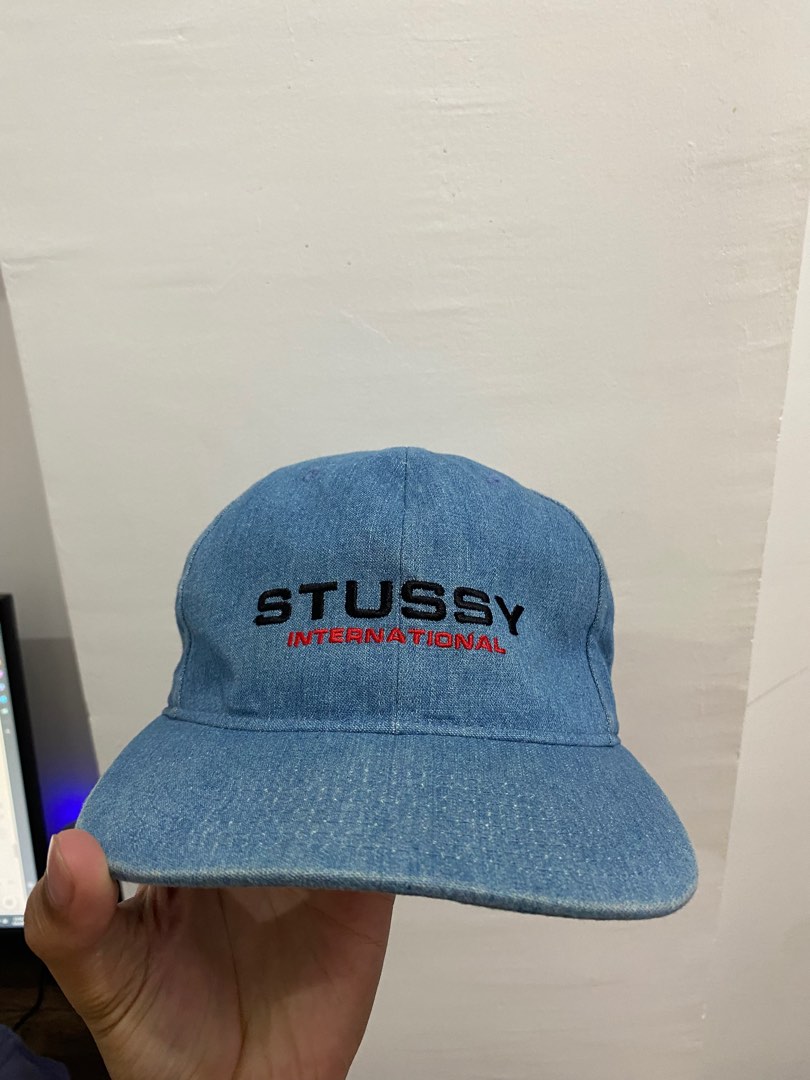 STUSSY INTERNATIONAL DENIM EMBROIDERY CAP, Men's Fashion, Watches ...