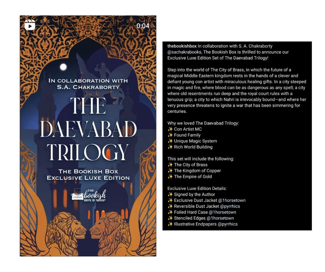 The Bookish Box Exclusive Luxe Edition of The Daevabad Trilogy, Hobbies ...