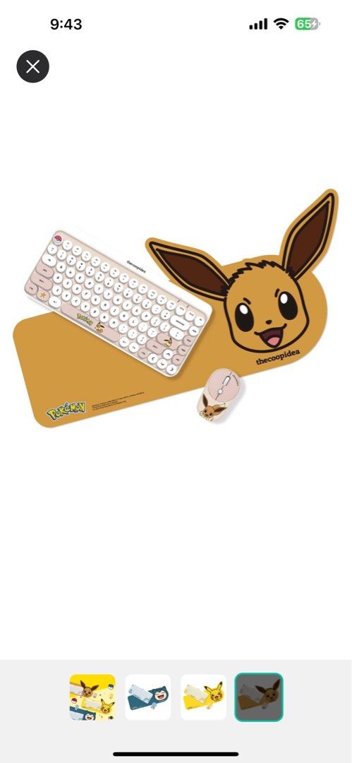 Thecoopidea TAPPY Wireless Keyboard and Mouse Set (Eevee), Computers ...