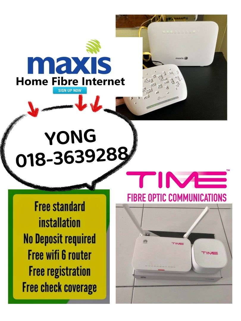 Time maxis home fibre internet wifi, Computers & Tech, Office ...