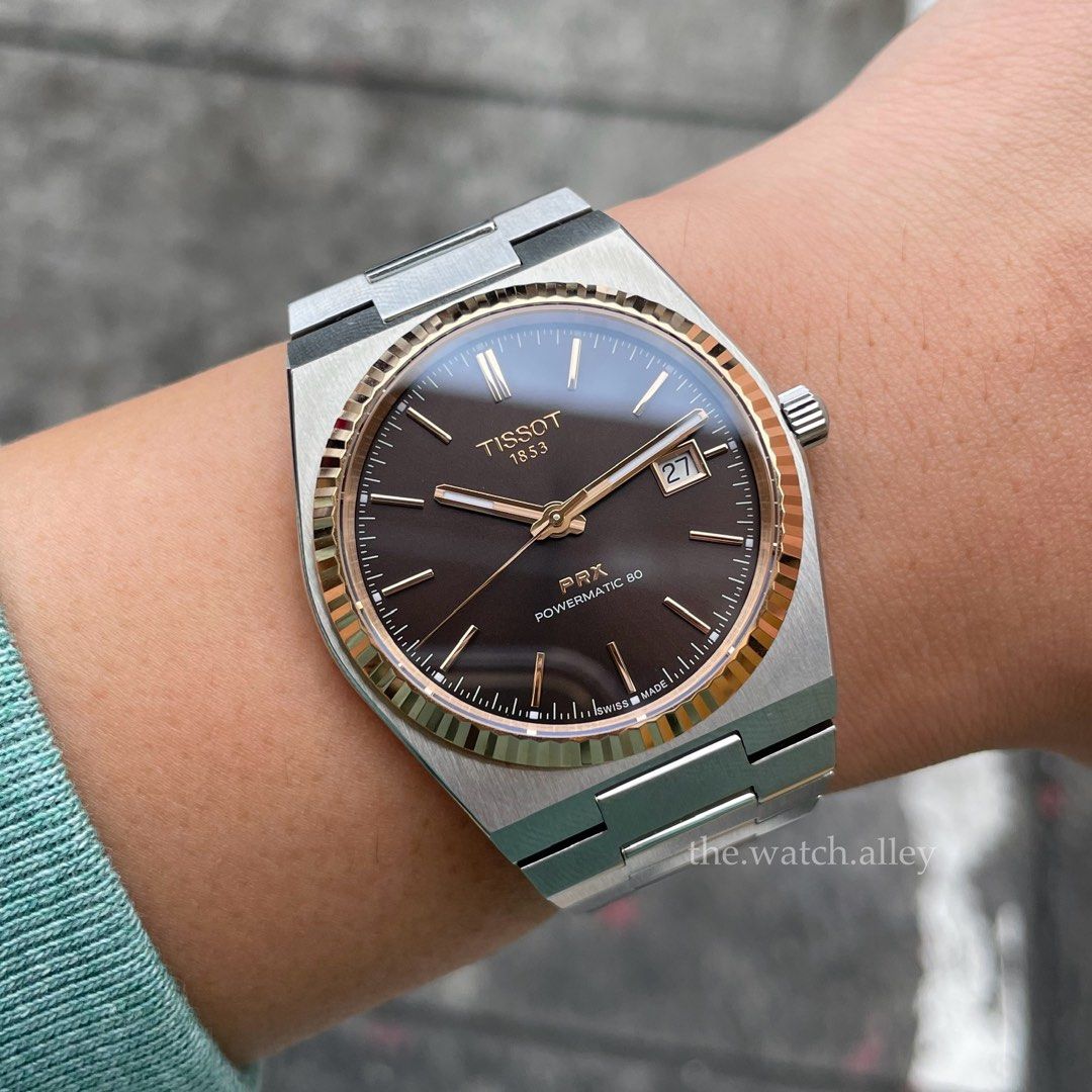 Tissot PRX - 40mm - Choco Dial 18k Solid Rose Gold - Powermatic 80 ...