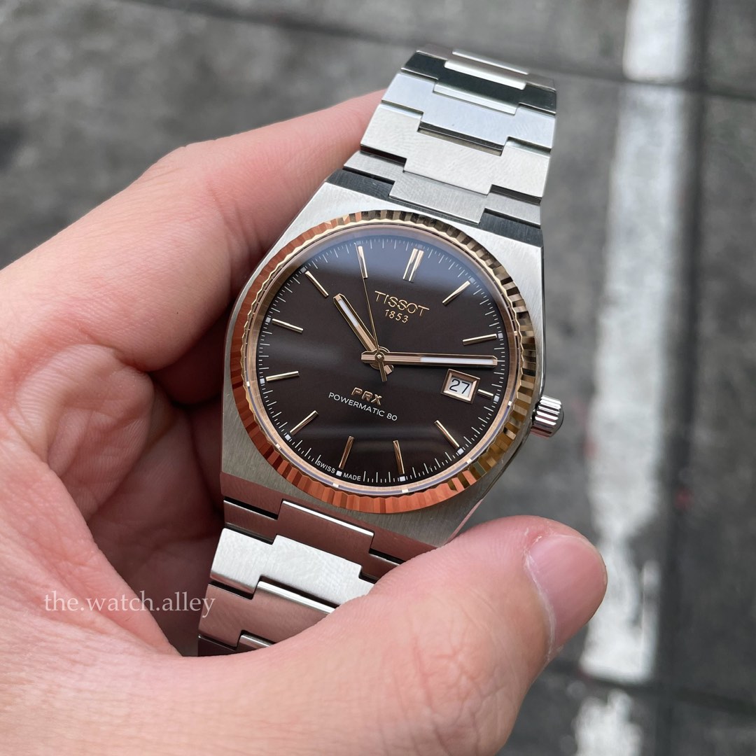 Tissot PRX - 40mm - Choco Dial 18k Solid Rose Gold - Powermatic 80 ...