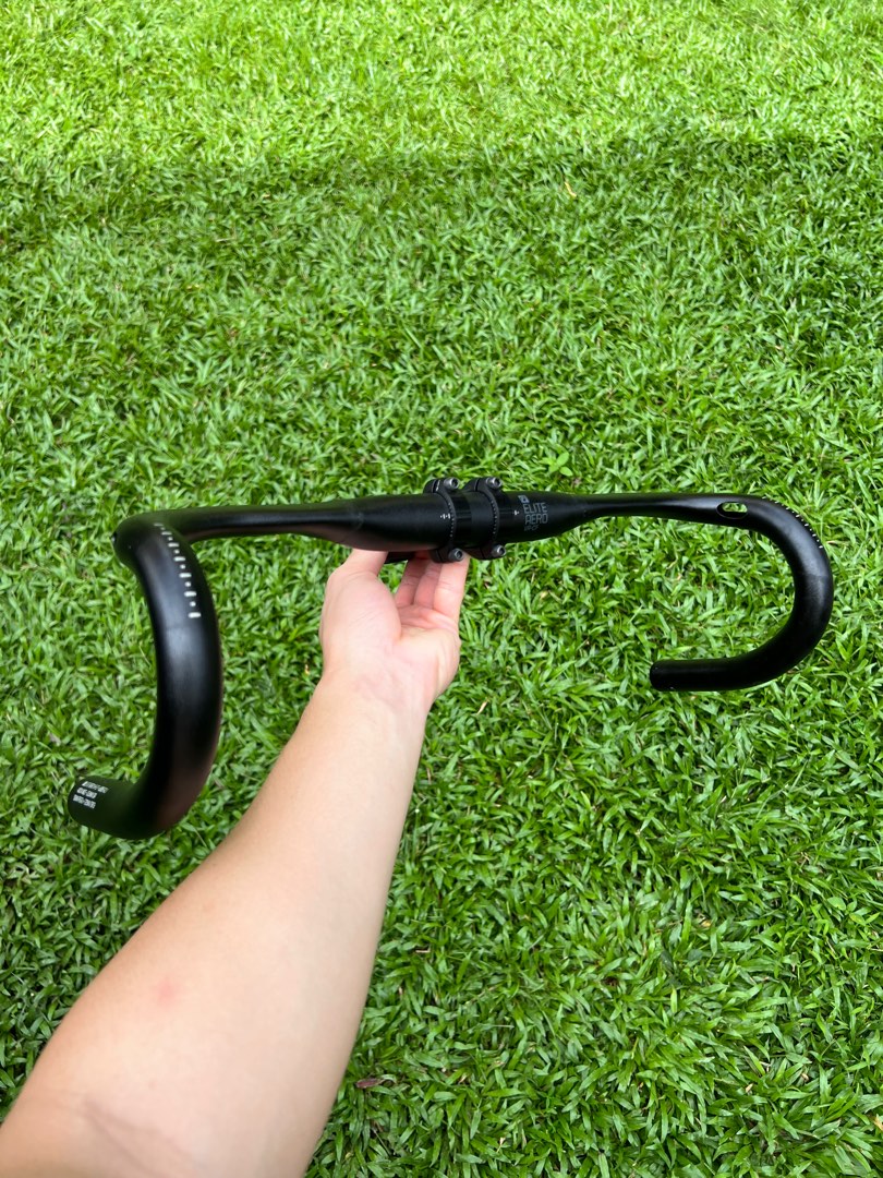 Trek Bontrager Elite Aero VR-CF handlebar and pro stem, Sports ...
