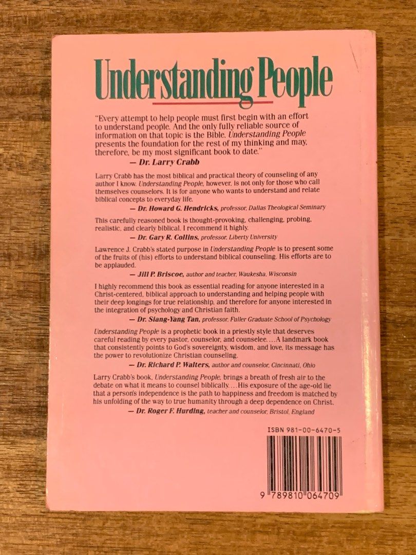 Understanding People ;Deep Longings For Relationships book by DR. LARRY ...