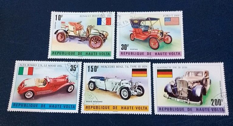 Upper Volta 1975 - Classic Cars 5v. (used) COMPLETE SERIES, Hobbies ...