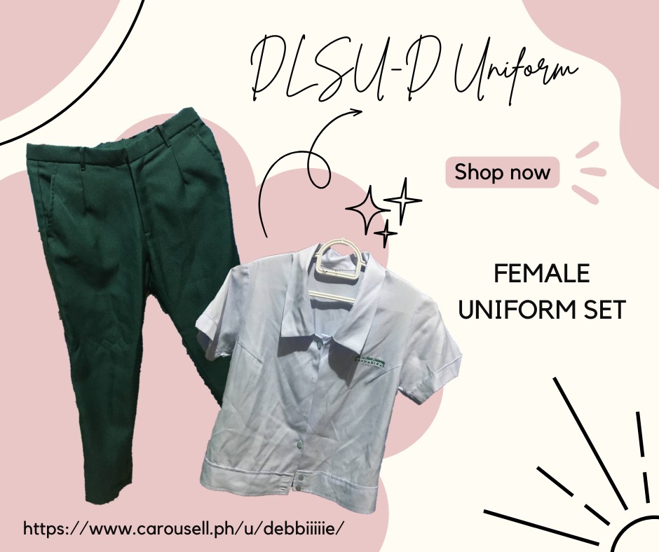 Used DLSU-D Female College Uniform SET, Women's Fashion, Dresses & Sets ...