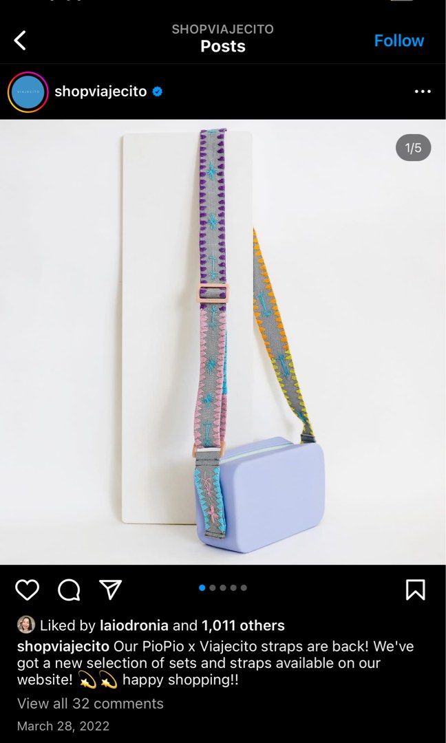 Viajecito Classic Splashkit in Periwinkle w/ Popcorn Cosmetic strap ...
