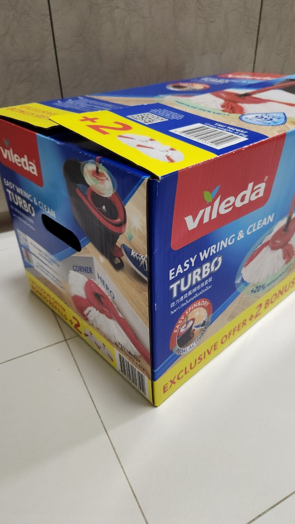 Vileda Easy Wring Mop & Bucket Set, Furniture & Home Living, Cleaning & Homecare Supplies ...