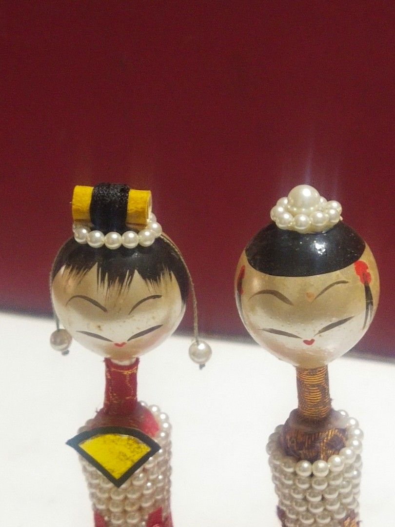 Vintage "Pearly Couple"/Kokeshi-style Jap dolls/Japan/1970s, Hobbies ...