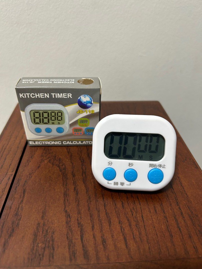 White digital timer magnet electronic calculator with stand up clip ...